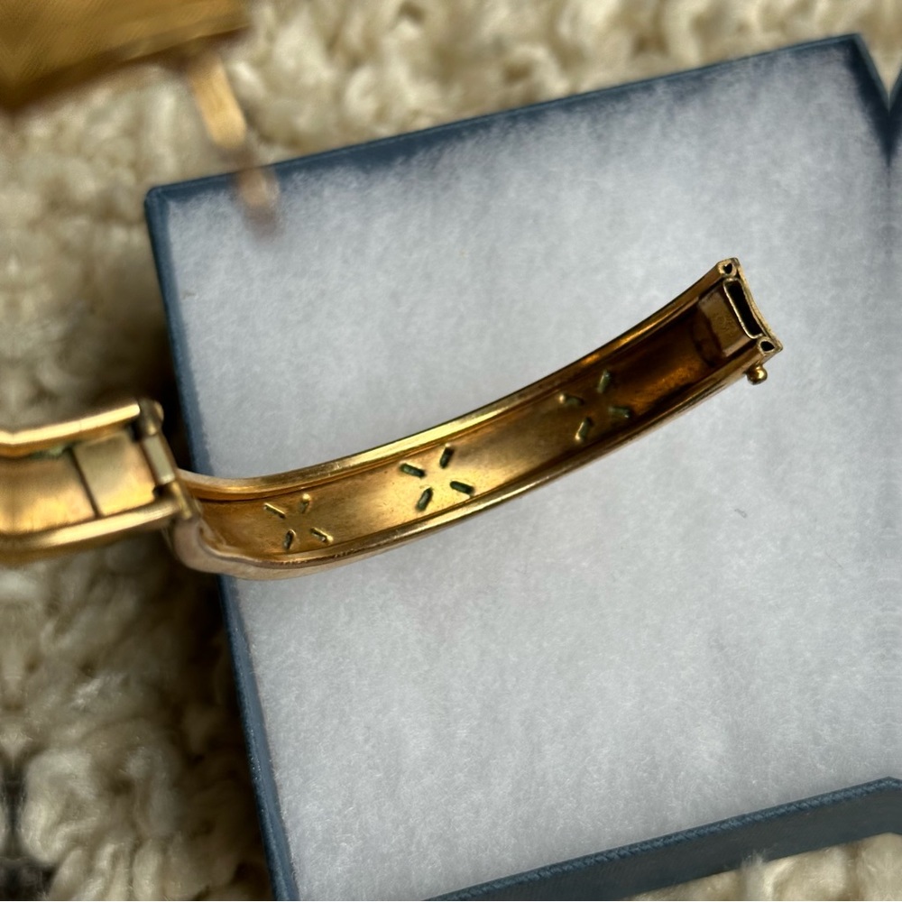 Vintage 2k Gf Gold Bangle Bracelet - Gem